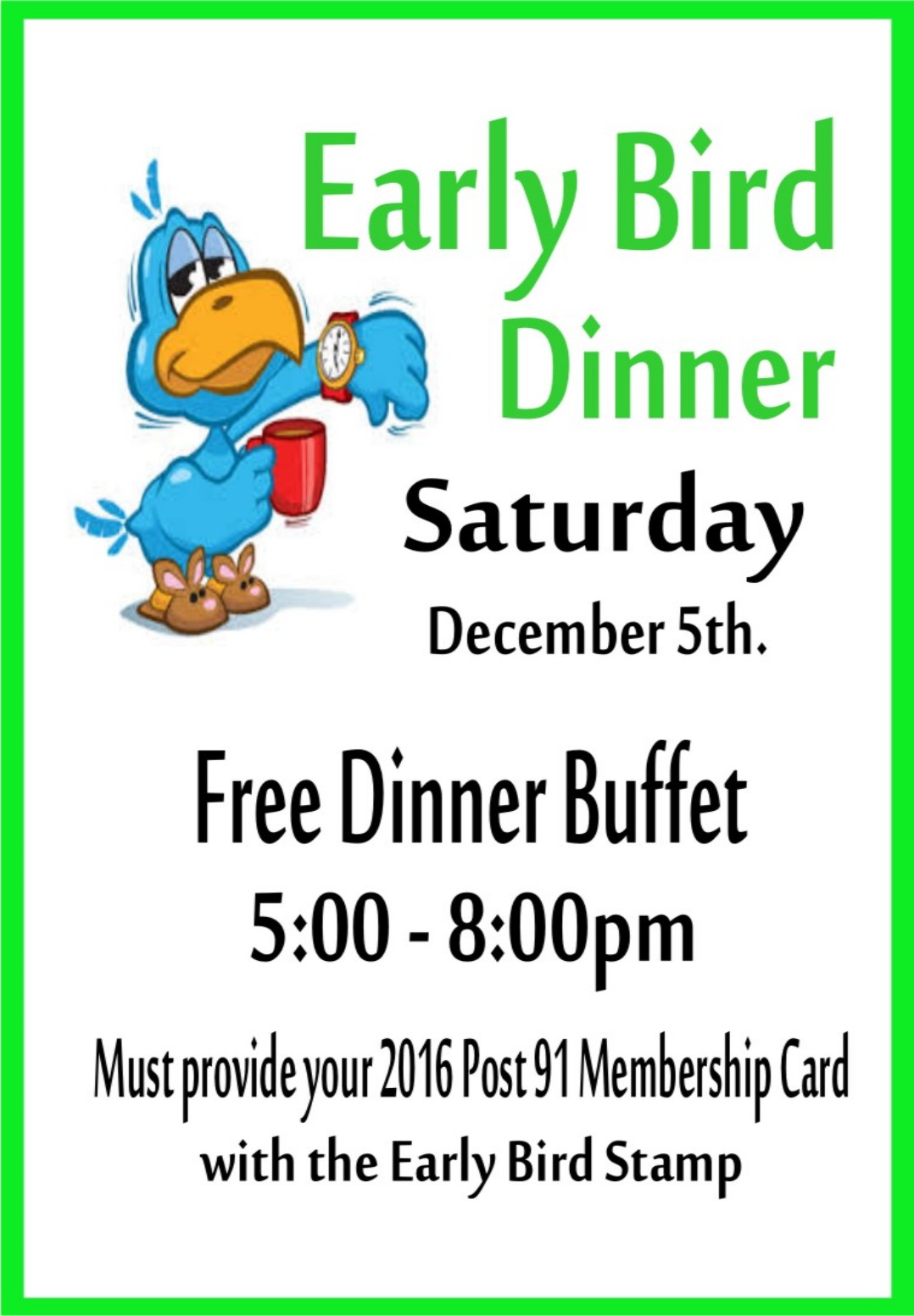 Early Bird – Wayne V. McMartin American Legion Post 91